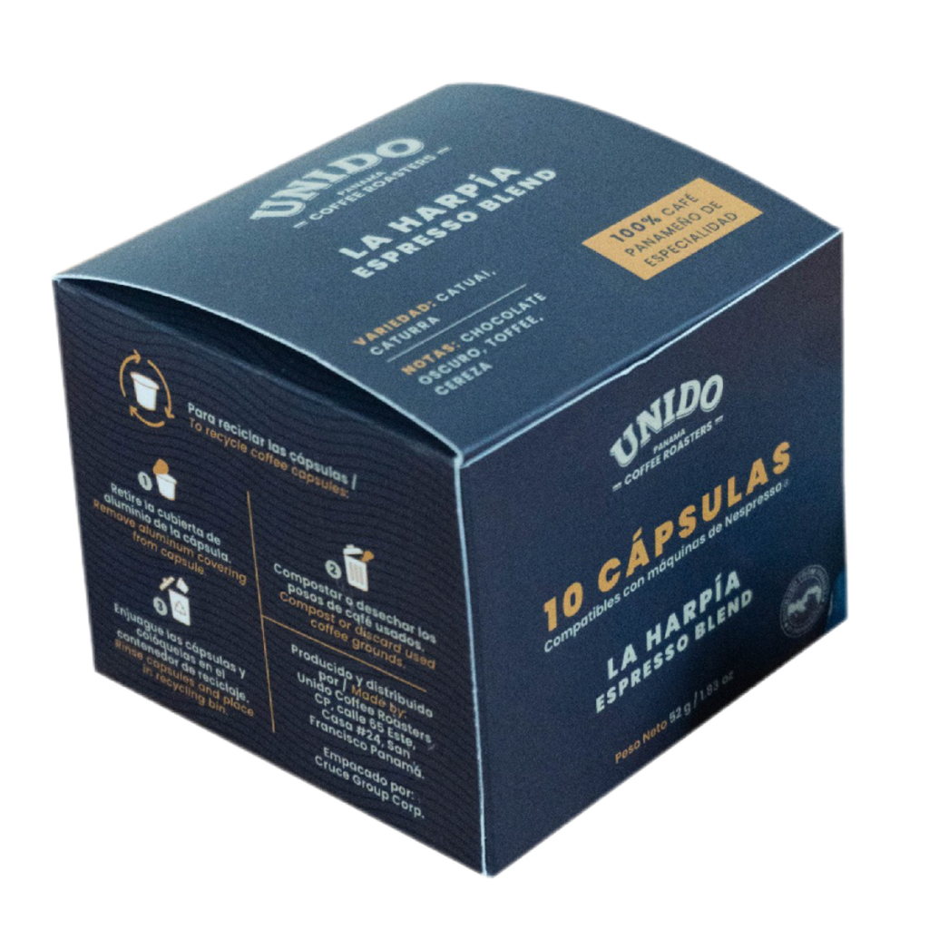 Unido Panamá Coffe Roasters – La Harpia Nespresso Capsules – Café & Aroma